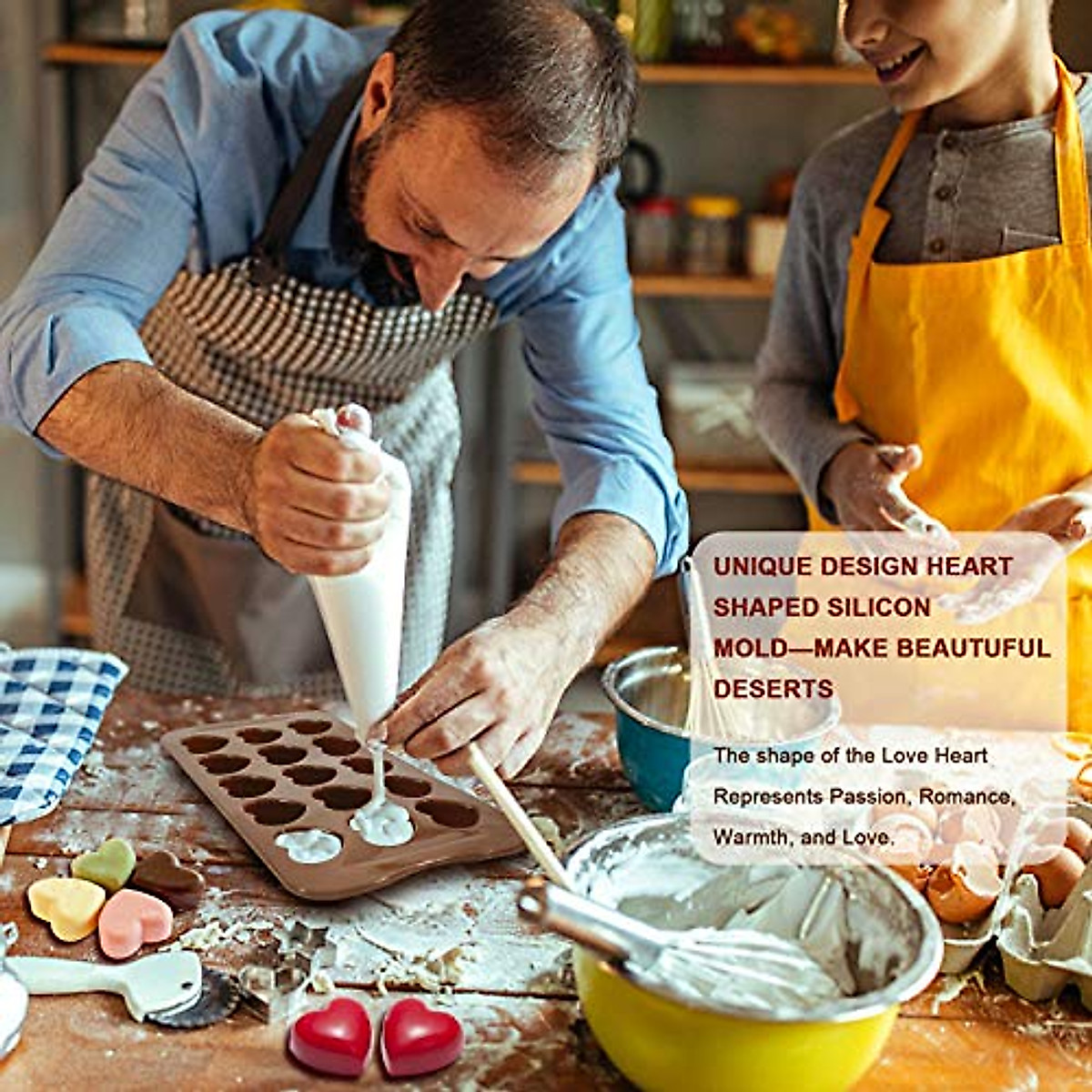 Jasilon [UPGRADE SAFE MATERIAL] 2 Chocolate Bomb Molds + 1 Heart Shaped Silicone Mold, Medium Semi Sphere Silicone Mold, 6 Holes Round Silicone Molds for Hot Chocolate Bombs,Cake,Jelly,Mousse-Red