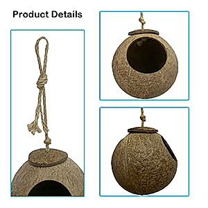 MUYG 4 PCS Crested Gecko Coconut Hide Natural Lizard Coco Hut Reptile Hanging Nest Flexible Vine Habitat Decoration Bearded Dragon Terrarium Accessories for Tortoise Chameleon Snake Spider