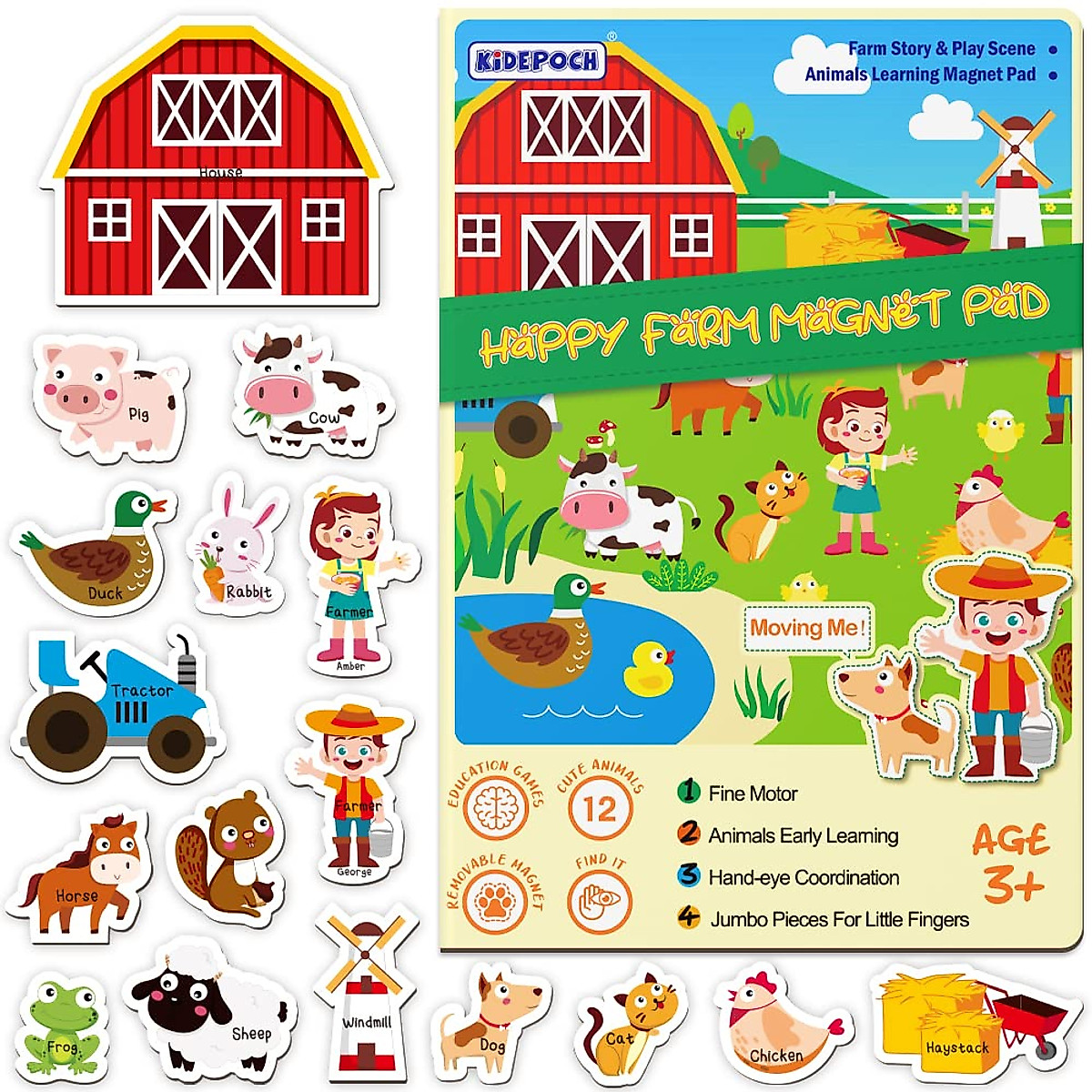 Magnetic Puzzles for Kids Ages 4-8, Travel Games for Toddlers Age 3-5, Educational Farm Theme Preschool Puzzles for Storytelling, Washable Toddler Magnets