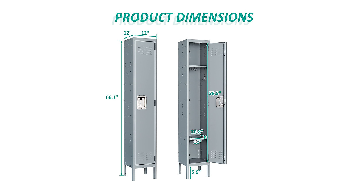 SISESOL Metal Locker Organizer for Work & Home Storage Cabinets