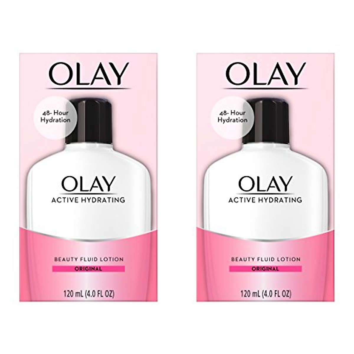 Face Moisturizer by Olay, Active Hydrating Beauty Fluid Lotion, Original Facial Moisturizer, 4 Oz. (Pack of 2) Packaging may Vary