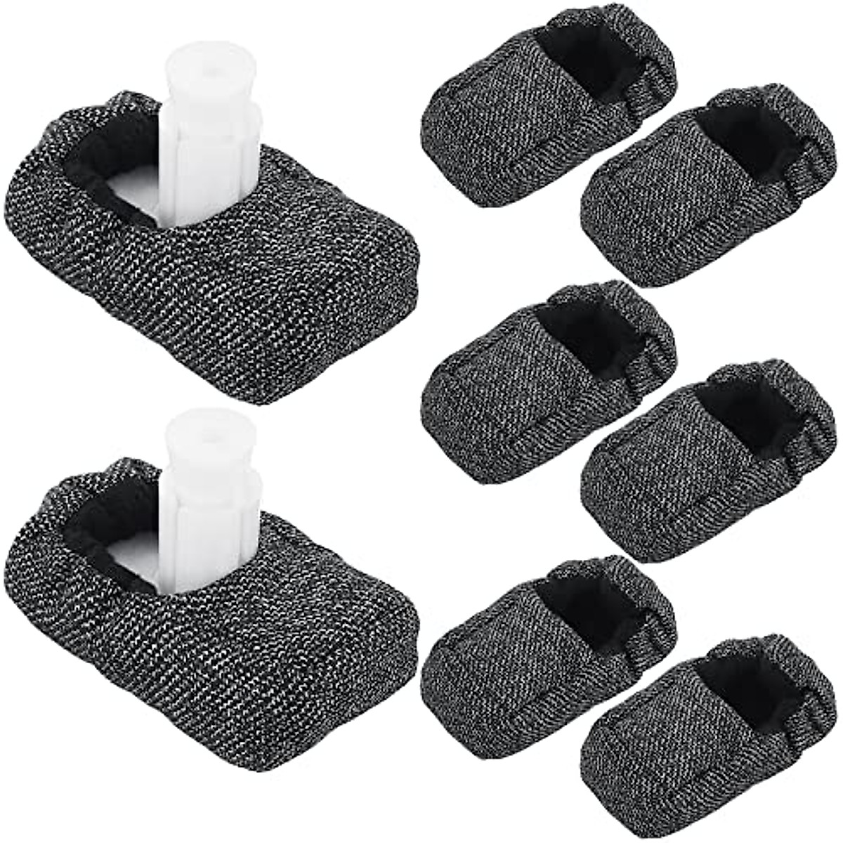 8 Pcs Walker Ski Glide Covers Heavy Duty Universal Removable Padded Caps Safety Stability Walker Rollator Ski Glides Pads Walker Floor Padding for Senior Rollator Glider Accessories Indoor Outdoor Use
