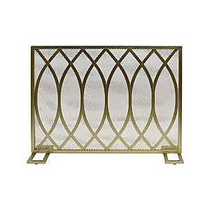 Christopher Knight Home Junior Modern Single Panel Iron Firescreen, Gold Finish
