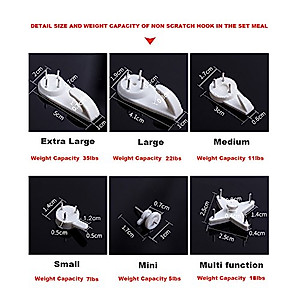 EuTengHao 43Pcs Invisible Nail Screws Wall Hooks No Trace Picture Hangers Traceless Photo Hook Hardwall Drywall Picture Hooks Multi Function Heavy Duty Picture Art Painting Frame Hanger (35Lbs,6Types)
