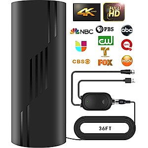 880+ Miles Range TV Antenna, Digital TV Antenna Indoor with Amplifier and Signal Booster, Portable HD Antenna for TV Indoor Outdoor for Smart TV and Old TVs - 36ft Coax Cable - Support 4K 1080p