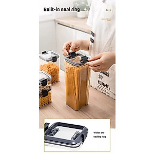 6 Pieces BPA free Airtight Food Storage Containers - Plastic Set Storage Box With Labels, Clear Food Storage Set for Snacks, Cereal, Flour, Sugar, Snacks (KTN-001)