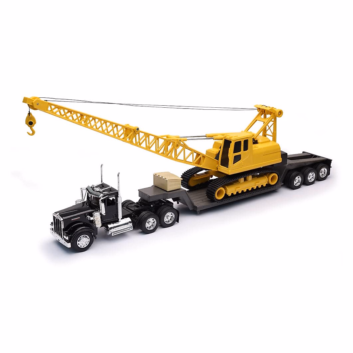 New-Ray 11293C 1/32 Kenworth W900 Lowboy w/Crane