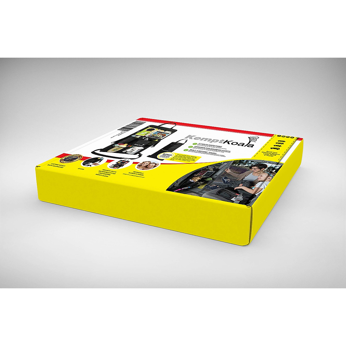 KemptKoala Ultimate Car Backseat Organizer w/Touch Screen Friendly 17” Tablet Pocket & Cup Holder – #1 Guaranteed Back Seat Car Organizer for Kids w/Handy Pockets for Wipes, Toys etc. Size: Large