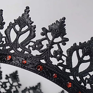 S SNUOY King Crowns for Men Black Crown for Women Medieval Crowns and Tiaras Rhinestone Metal Headpieces for Prom Cosplay Party Homecoming Birthday Halloween Christmas