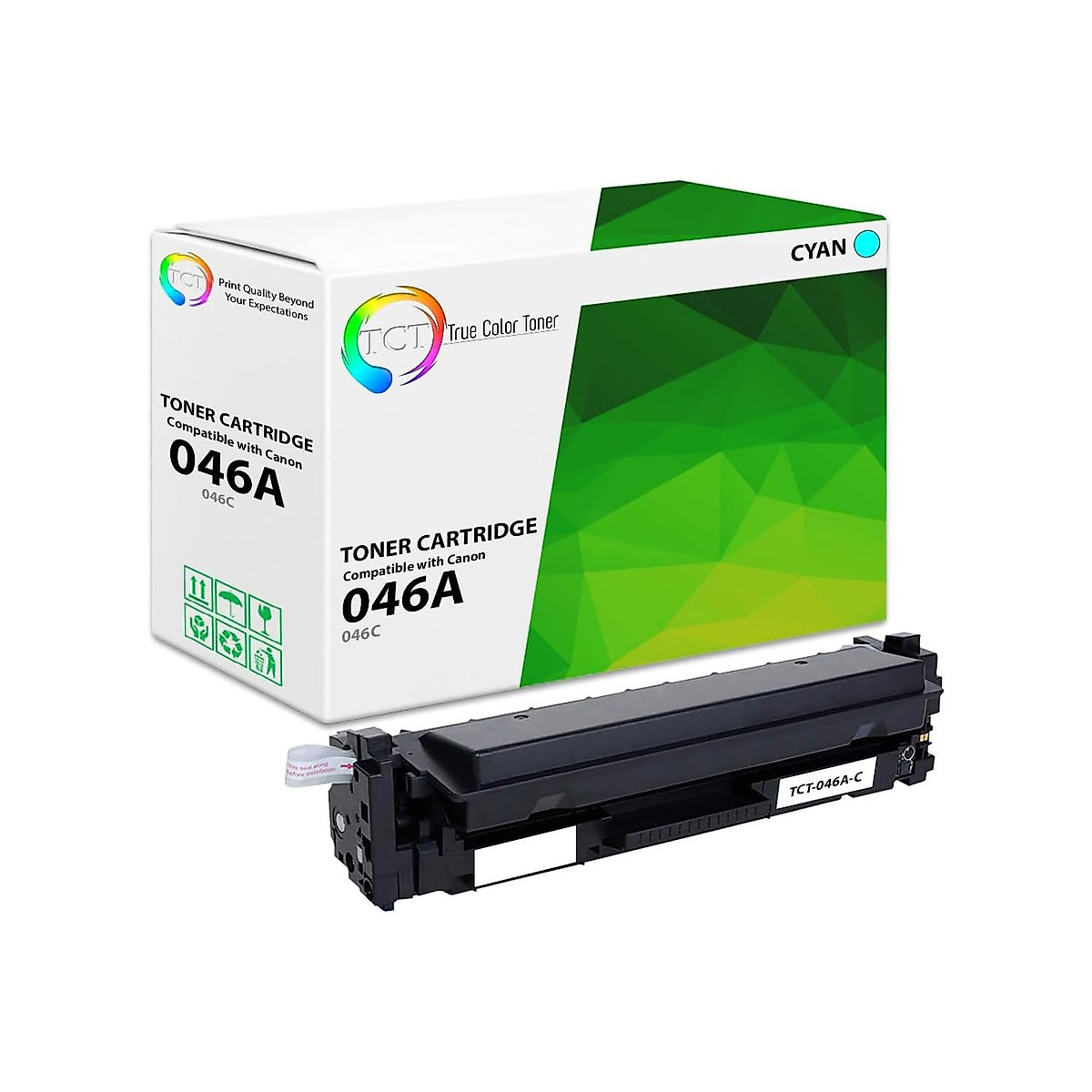 TCT 046A Cyan Toner Cartridge - Premium Compatible Replacement for Canon 046 Cyan Works with Canon Color ImageClass MF731CDW MF733CDW MF735CDW LBP654CDW Printers (2,300 Pages)