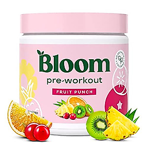 Bloom Nutrition Pre Workout Powder, Amino Energy with Beta Alanine, Ginseng & L Tyrosine, Natural Caffeine Powder from Green Tea Extract, Sugar Free and Keto Friendly Drink Mix (Fruit Punch)