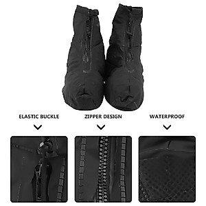Holibanna Waterproof Bike Motorcycle Shoes Covers Rain Snow Boots Covers Reusable Slip Resistant Overshoes for Cycling Outdoor Camping Fishing Garden XXL