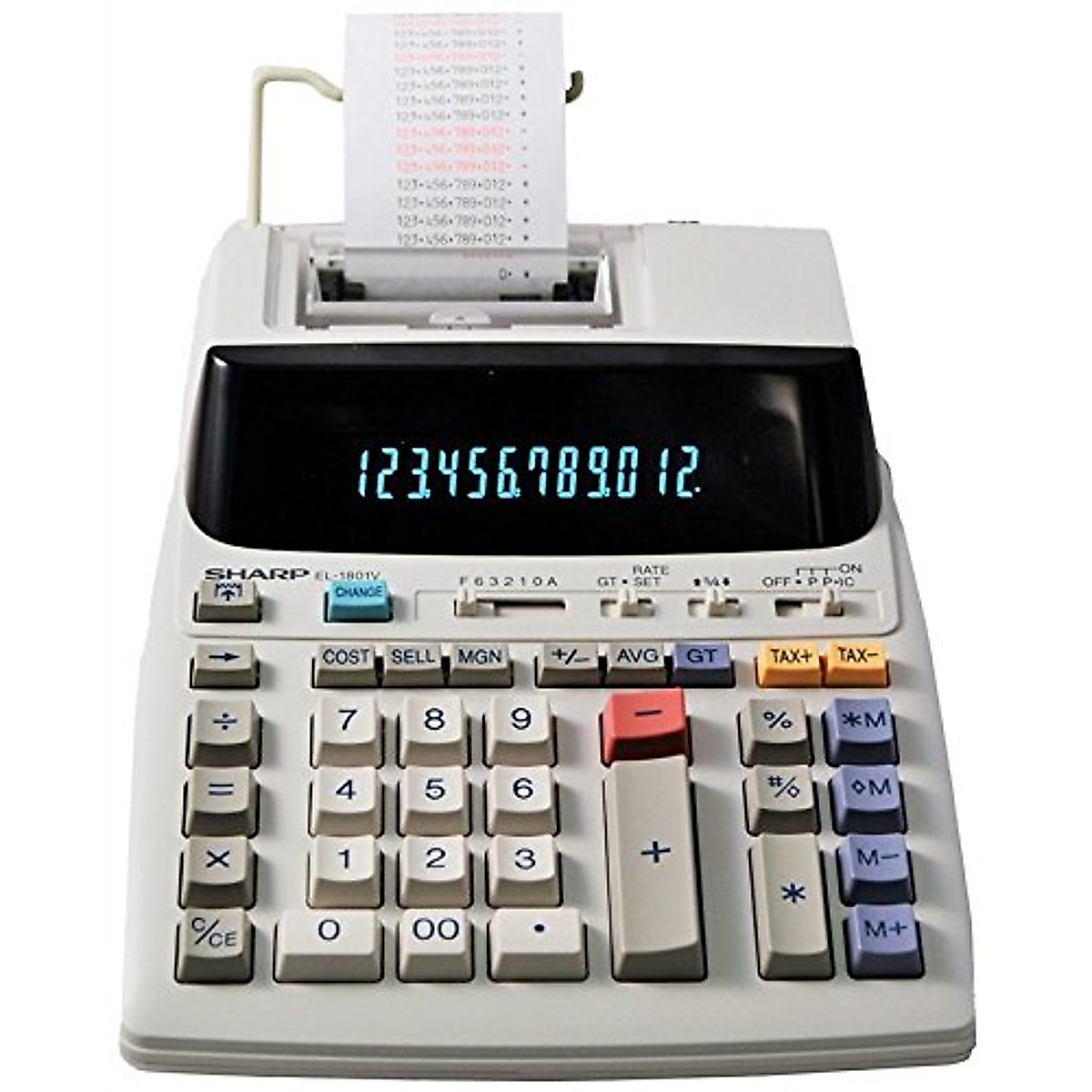 Sharp EL-1801V Ink Printing Calculator, Fluorescent Display, AC, Off-White