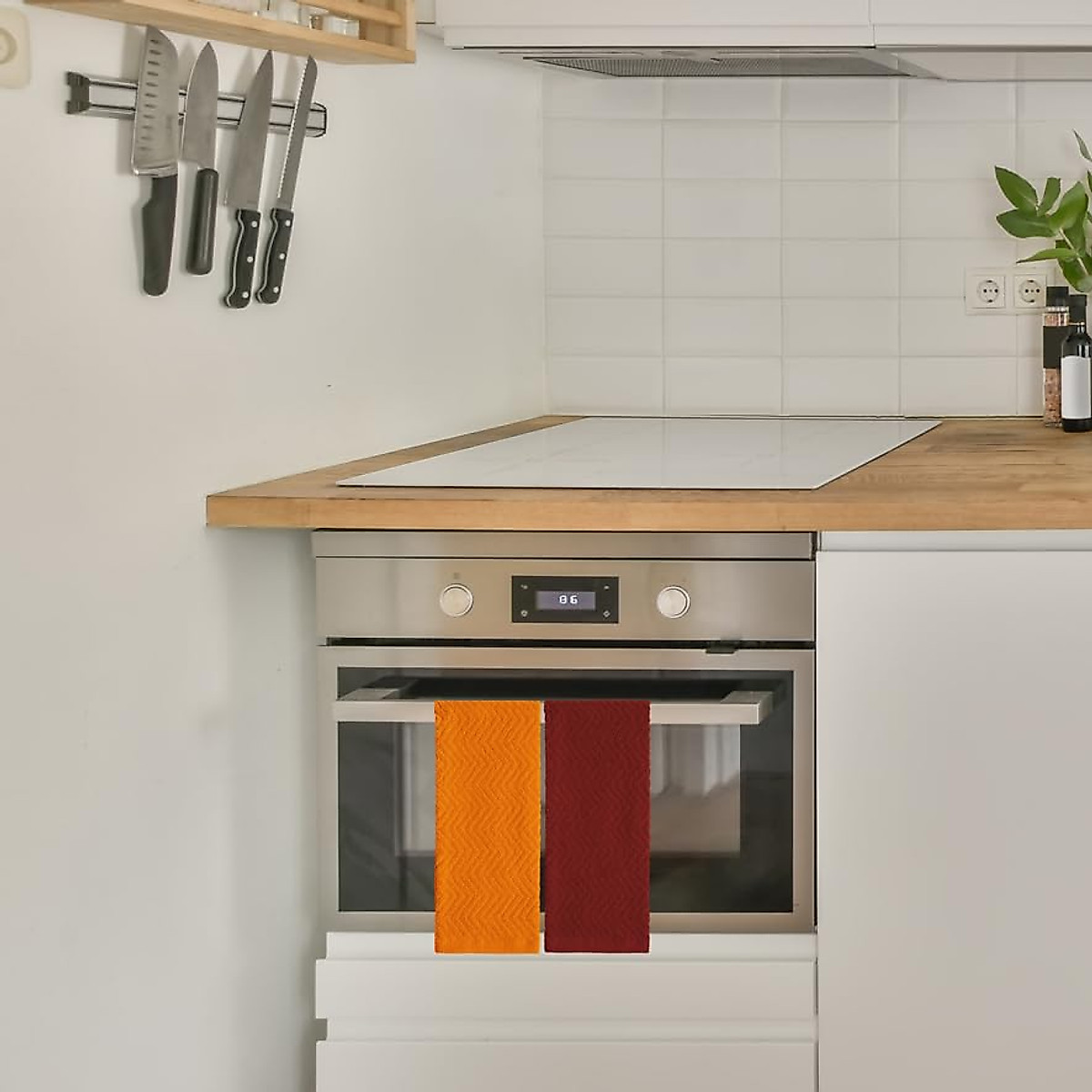 DecorRack 100% Cotton Kitchen Towels, 15" x 25" Absorbent Dish Towels [Premium Quality 400 GSM] Fall Set (Pack of 4)