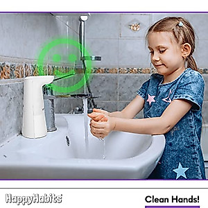 20 Second Countdown Timer Foam Soap Dispenser for Kids, Parents and Everyone. Develop Healthy Habits for Hand Washing. Use Favorite Foam Soap, Foaming soap - HappyHabits™, White