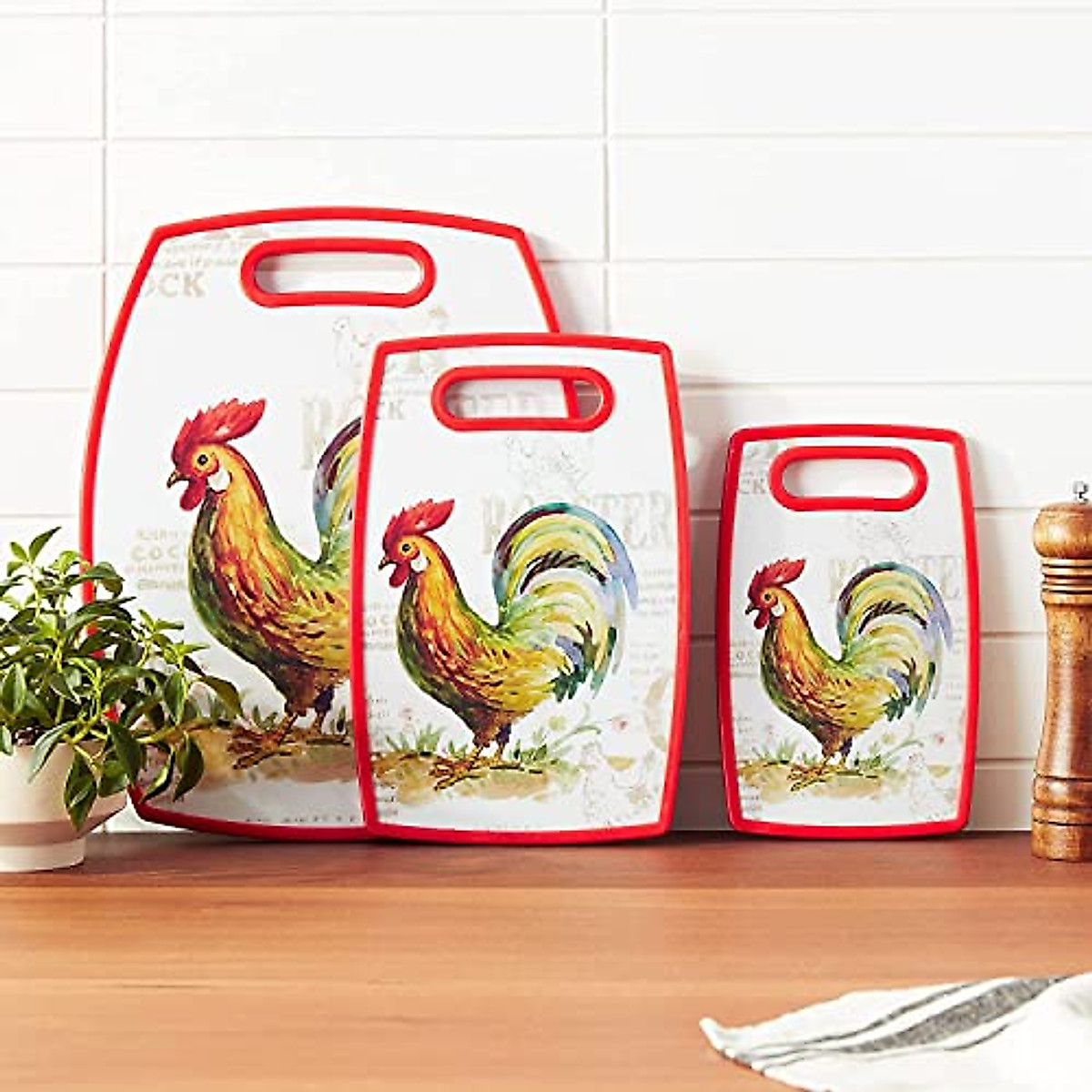 Cuisinart CCB-3PCROS 3-Piece Rooster Cutting Board Collection