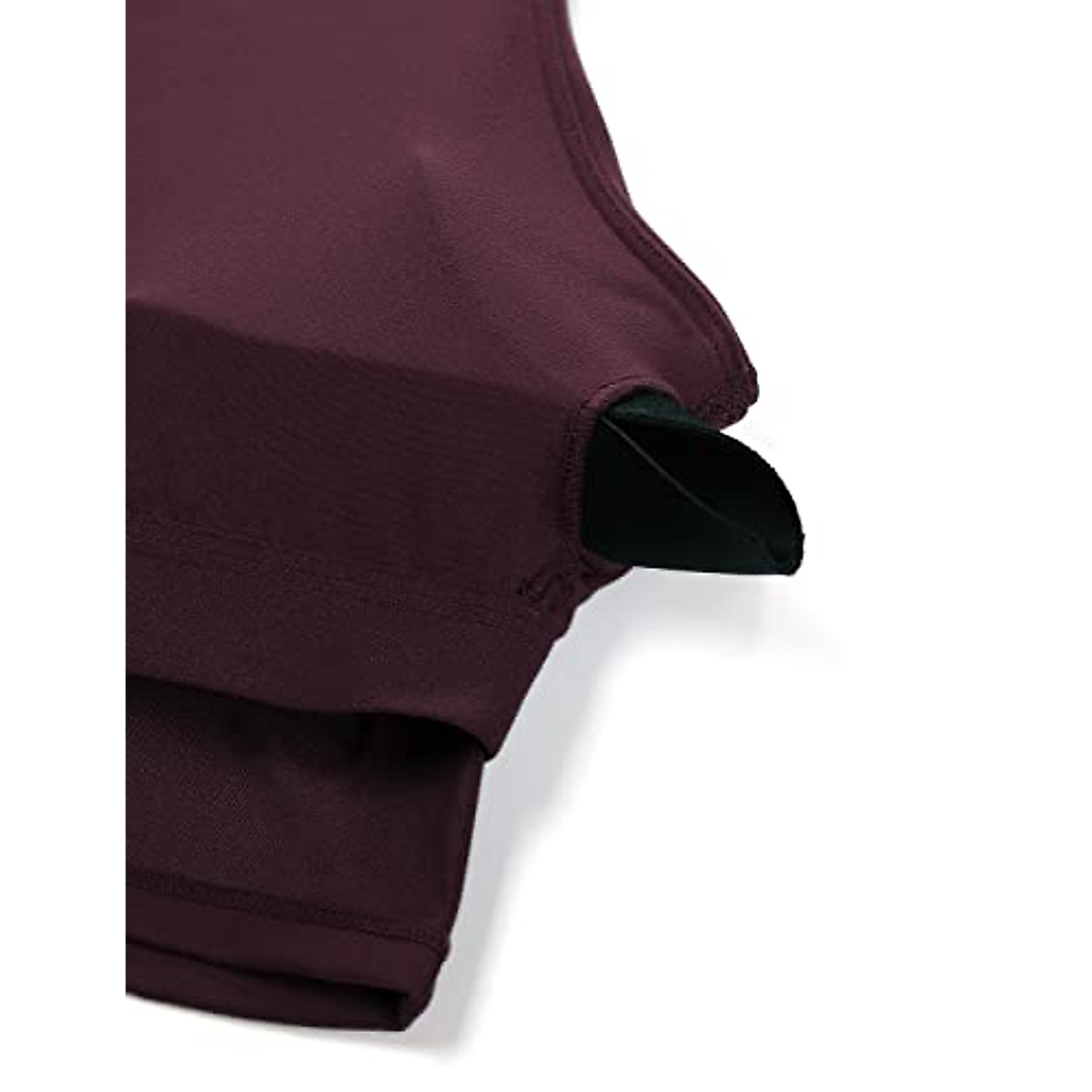 CRZ YOGA Women's High Neck Longline Sports Bra - Padded Racerback Yoga Bra Crop Tank Top with Built in Shelf Bra Dark Russet Medium