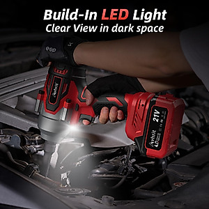 Avhrit Cordless Impact Wrench 1/2 inch, 850N.m/630Ft-lbs 1/2 Impact Wrench, High Torque Impact Gun w/ 2x 4000mAh Battery, Charger & 5 Sockets, Power Impact Driver for Car Home