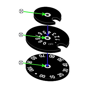 LITKO Circle Combat Dials | Wound Health Tracker | Life Counter | Tabletop Games | Collectible Card Games | Living Card Games | Role Playing | RPG | 0-100 (Black)