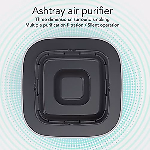 Negative Ion Air Fresher, Smokeless Ashtray One Button Operation Air Suction Structure Portable for Family (Grey)
