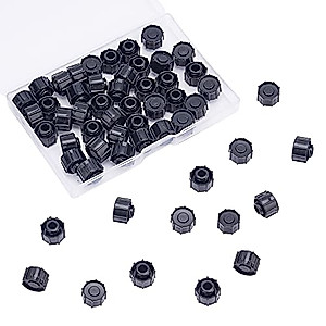 OLYCRAFT 50pcs Black Syringe Tip Caps 10mm Thick Luer Lock Tip Syringe Luer Lock Cap 12~12.5mm Diameter No Needle Tip Cap for Feeding Tubes Black Syringe Tip Cap