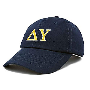 DALIX Delta Upsilon Fraternity Greek Letters Ball Cap Embroidered Hat in Navy Blue
