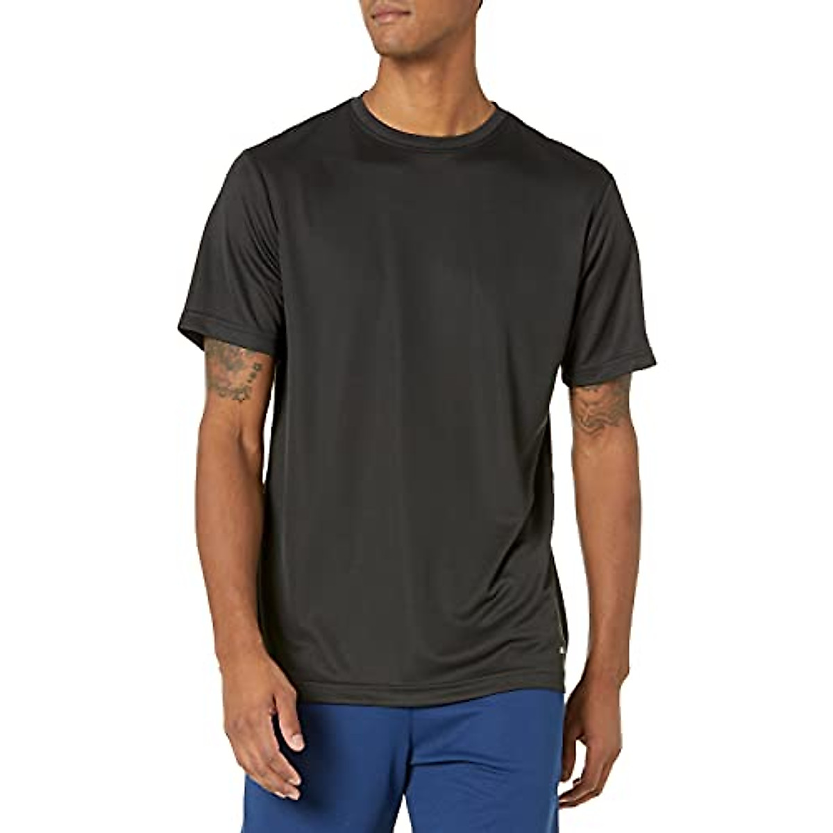 Amazon Essentials Men's Active Performance Tech T-Shirt (Available in Big & Tall), Pack of 2, Black, Large