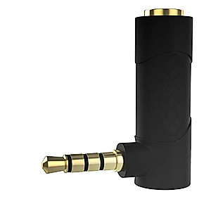 AirFit 3.5mm Angle Male to Female Audio Adapter, 90 Degree Right Angle Gold-Plated TRS Stereo Jack Plug AUX Connector Compatible with Headset, Tablets, MP3 Players, Game Controller, Speakers (2 Pack)