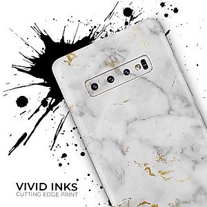 DesignSkinz Marble & Digital Gold Foil V3 Protective Vinyl Decal Wrap Skin Cover Compatible with The Samsung Galaxy S20 (Screen Trim & Back Glass Skin)
