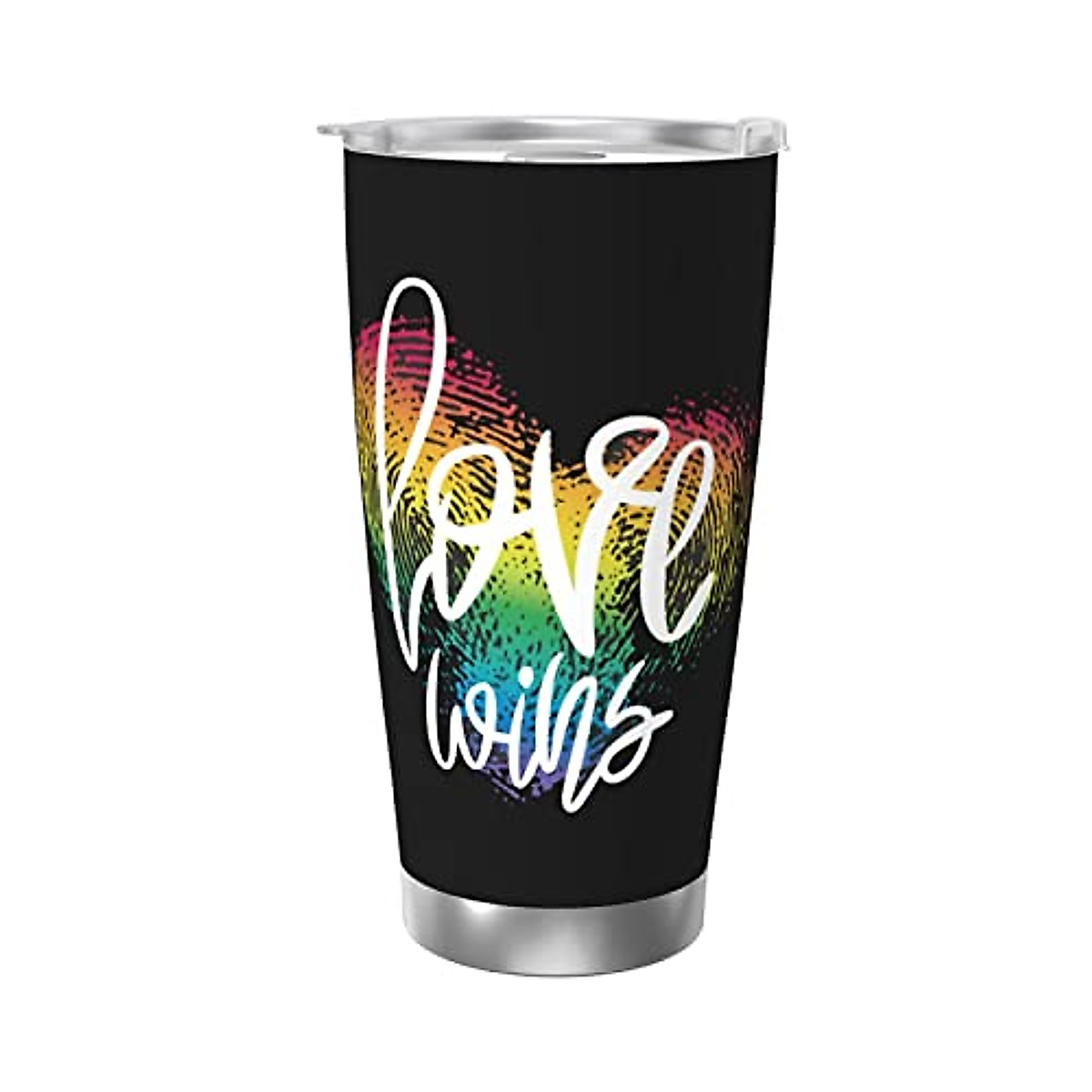 SDERDZSE Lgbtq Pride Month Rainbow Gay Tumbler 20oz Coffee Cup Insulated Tumblers Stainless Steel Tumbler With Lid Coffee Travel Mug For Home Outdoor