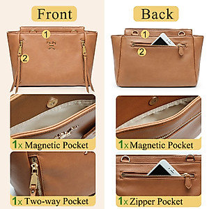 miss fong Small Diaper Bag Mini Diaper Bag, Crossbody Diaper Bags, Diaper Bag Purse, Diaper Clutch with 7 Diaper Bag Organizers,2 Insulated Pockets and Adjustable Shoulder Strap(Brown)