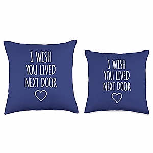 Best Friend Bestie Valentine Next Door I Wish You Lived Next Door Friendship Throw Pillow, 16x16, Multicolor