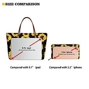 Yiekeluo Custom Personality Top Handle Bag Purse with Long Leather Wallet Zipper Closure 2 Packs Set for Women Girls Gifts-Add Your Own Image/Picture Here
