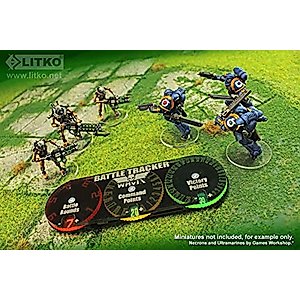 LITKO Battle Tracker | Compatible with Warhammer 40K 9th Edition | Command & Victory Points | Battle Round | Objective