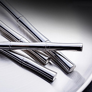 60 Piece Bamboo Shaped Flatware Set Service for 12, 18/10 Stainless Steel Bamboo Handle Silverware Cutlery Set For Home Kitchen Hotel Utensils, Mirror Polished, Dishwasher Safe