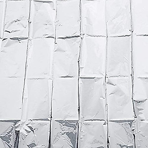 Xccj 6 Pack High Silver Reflective Mylar Film, 83x 52 in, Garden Greenhouse Covering Foil Sheets for Plant Growth, Grow Room, First Aid, Camping, Outdoor Survival