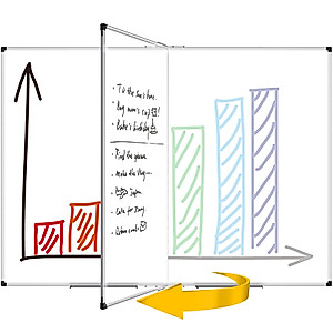 XBoard Dry Erase Board 60 x 48 Inch | Foldable Magnetic White Board for Wall with Marker Tray 5' x 4' | Aluminum Frame Folding Message Presentation Board