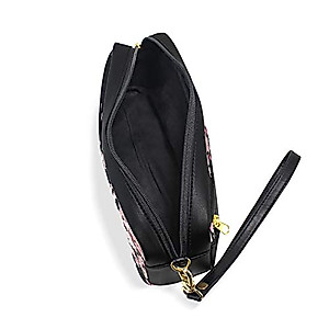 ALAZA Cute Pencil Case Flying Plum Cherry Blossom Petals Flowers Pen Cases Organizer PU Leather Comestic Makeup Bag Make up Pouch, Back to School Gifts