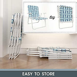 GREZJXC Beach Chair 2-Set,Camping Chairs Webbed Portable Lawn Chair Outdoor lounge Chair Portable Dining Chairs with Armrests for Camping