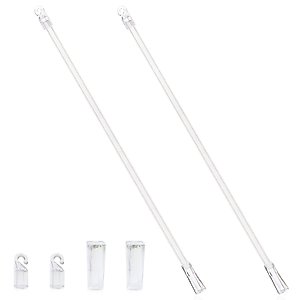17 Inches Blind Tilt Wand with Hook and Handle, Acrylic Clear Blind Rod Replacement, Blind Opener Stick Long, Vertical Blind Wand Control Part Opener Accessory (2 Sets)
