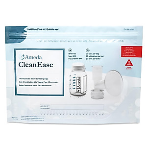 Ameda CleanEase Microwaveable Steam Sterilizer Bags for Baby Bottles & Breast Pump Parts | Microwave Sterilizer for Baby Bottles | Breast Pump Sterilizer Bags | BPA Free | 20 uses per Bag (7 Count)