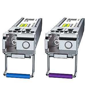 10Gtek a Pair of 1.25G SFP Bidi Transceiver, 1000Base-BIDI SingleMode Simplex LC Fiber Module for Cisco GLC-BX-D, Ubiquiti UniFi UF-SM-1G-S, Mikrotik and More, SMF 1490nm/1310nm, DDM, up to 20 km