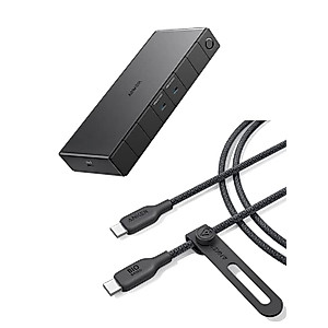 Anker 543 USB C to USB C Cable (140W, 6ft), USB 2.0 Bio-Nylon Charging Cable & Anker 778 Thunderbolt Docking Station (12-in-1, Thunderbolt 4), 40 Gbps with Max 100W Charging