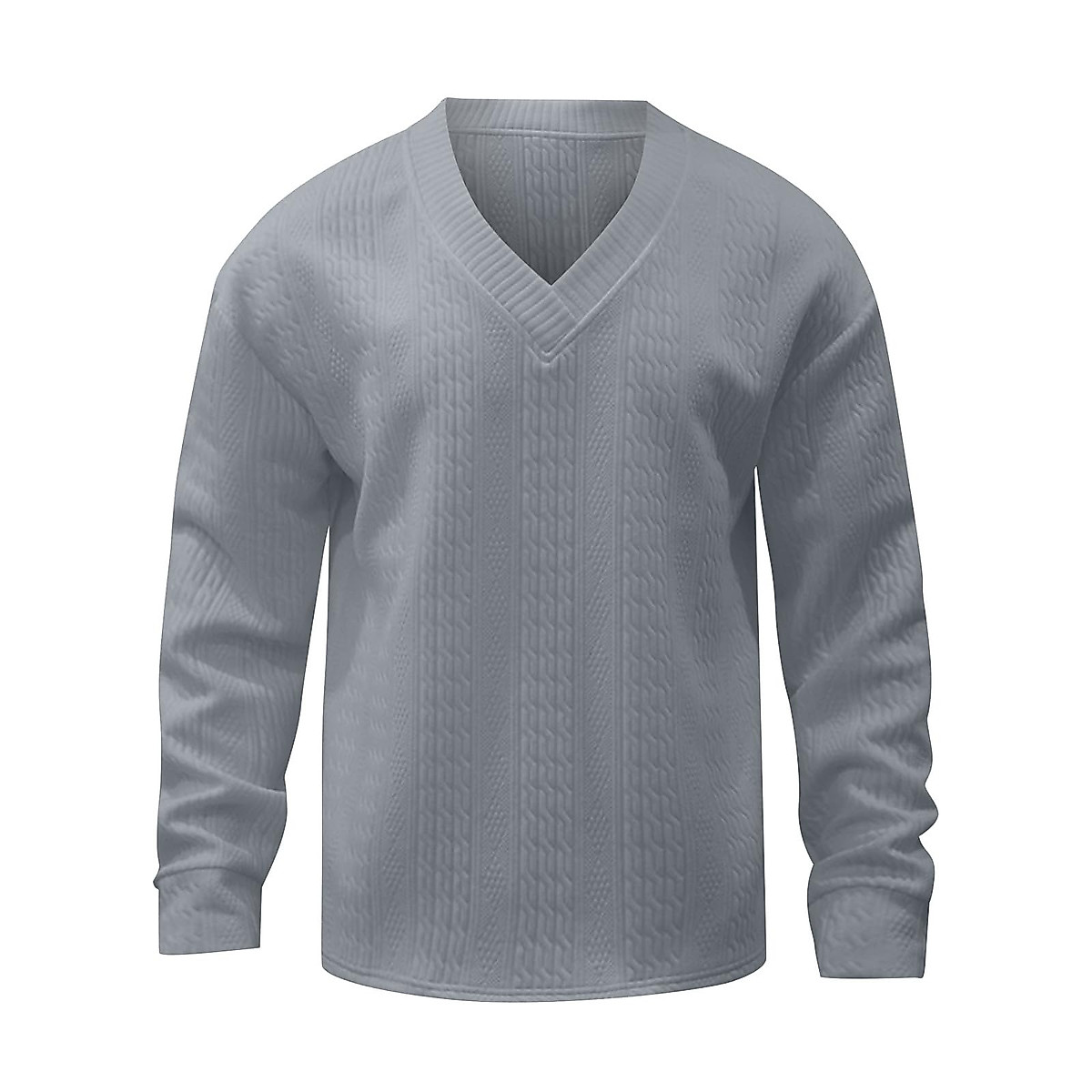 Ymosrh Sweatshirt For Fall Fashion, Casual V Neck Sweatshirts Loose Fit Pullover Ropa Para Gym Hombres Workout Clothes Men Black Sweatshirts Crew Sweatshirts Sudadera Sweatshirts (3XL, Light Gray)