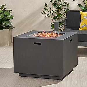 Christopher Knight Home Solomon Outdoor 33-Inch Square Fire Pit, Brushed Brown