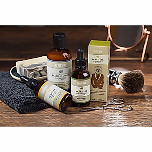 Brisk Beard Grooming Oil Liquid, Citrus for Beard Hair, 1.7 Oz