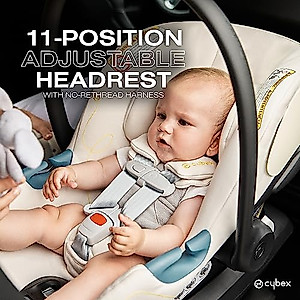 Cybex Aton G Infant Car Seat with Linear Side-Impact Protection, 11-Position Adjustable Headrest, in-Shell Ventilation, Easy-in Buckle and Secure Safelock Base, Seashell Beige