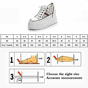 Women's Heighten Sneakers Breathable Mesh White Walking Shoes Outdoor Casual Footwear Thick-Sole（3.4 inch）