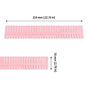 MANCHAP 56 PCS Adjustable Grid Drawer Organizer, DIY Drawer Divider, Plastic Drawer Separators for Kitchen Bedroom Office, Pink
