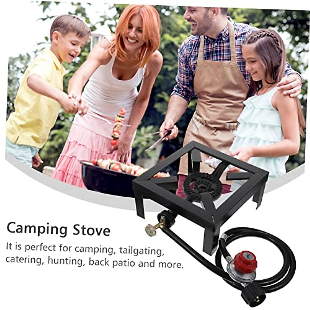 BESPORTBLE Furnace Backpack Stove Gas Grill Portable Folding Stove Grill Accessories Hibachi Grill Outdoor Gas Stove Camping Stove Camping Cooking Stove Gas Burner Burning Wood Hose Regulator